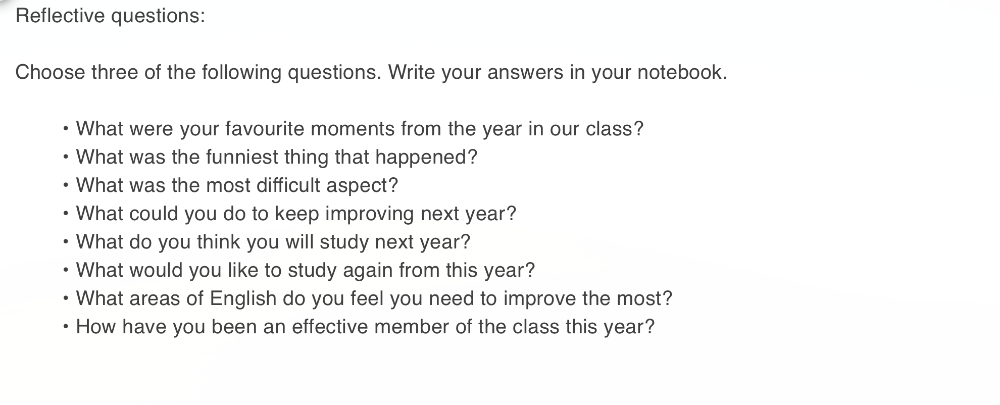 A post-exam, end-of-term reflection lesson – SPONGE ELT